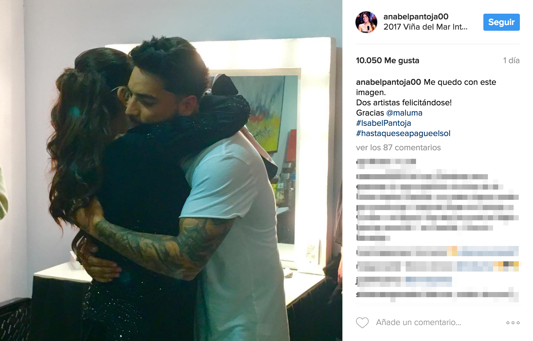 El clan Pantoja se rinde a los pies de Maluma