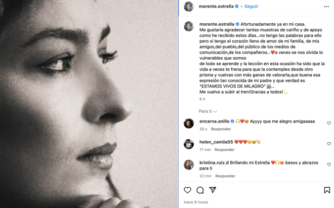 Última hora sobre el estado de salud de Estrella Morente tras ser ...