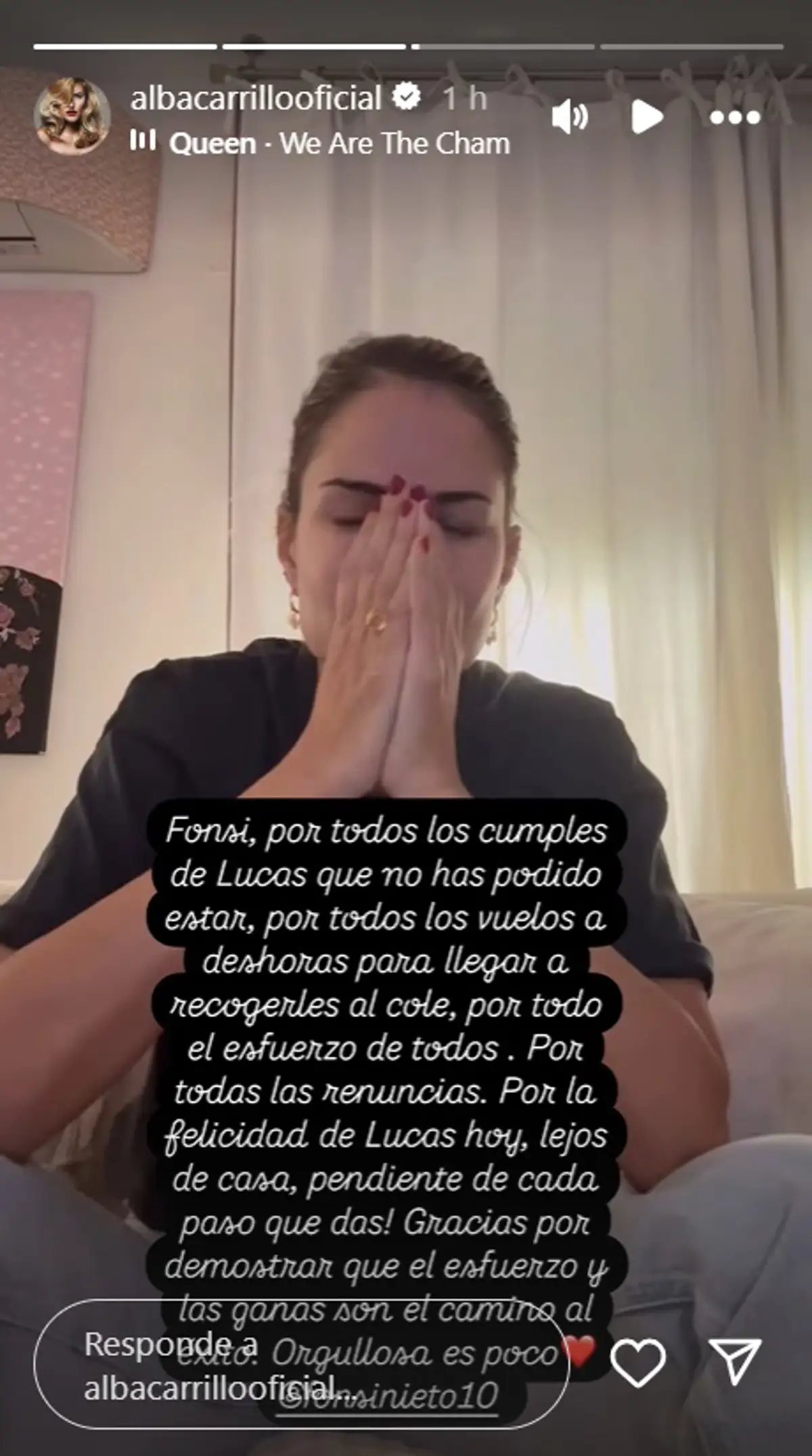 Alba Carrillo, nerviosa y emocionada, envía un mensaje a Fonsi Nieto ...
