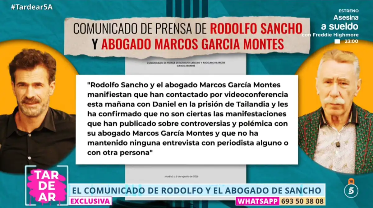 Comunicado urgente de Rodolfo Sancho y Marcos García Montes tras las ...