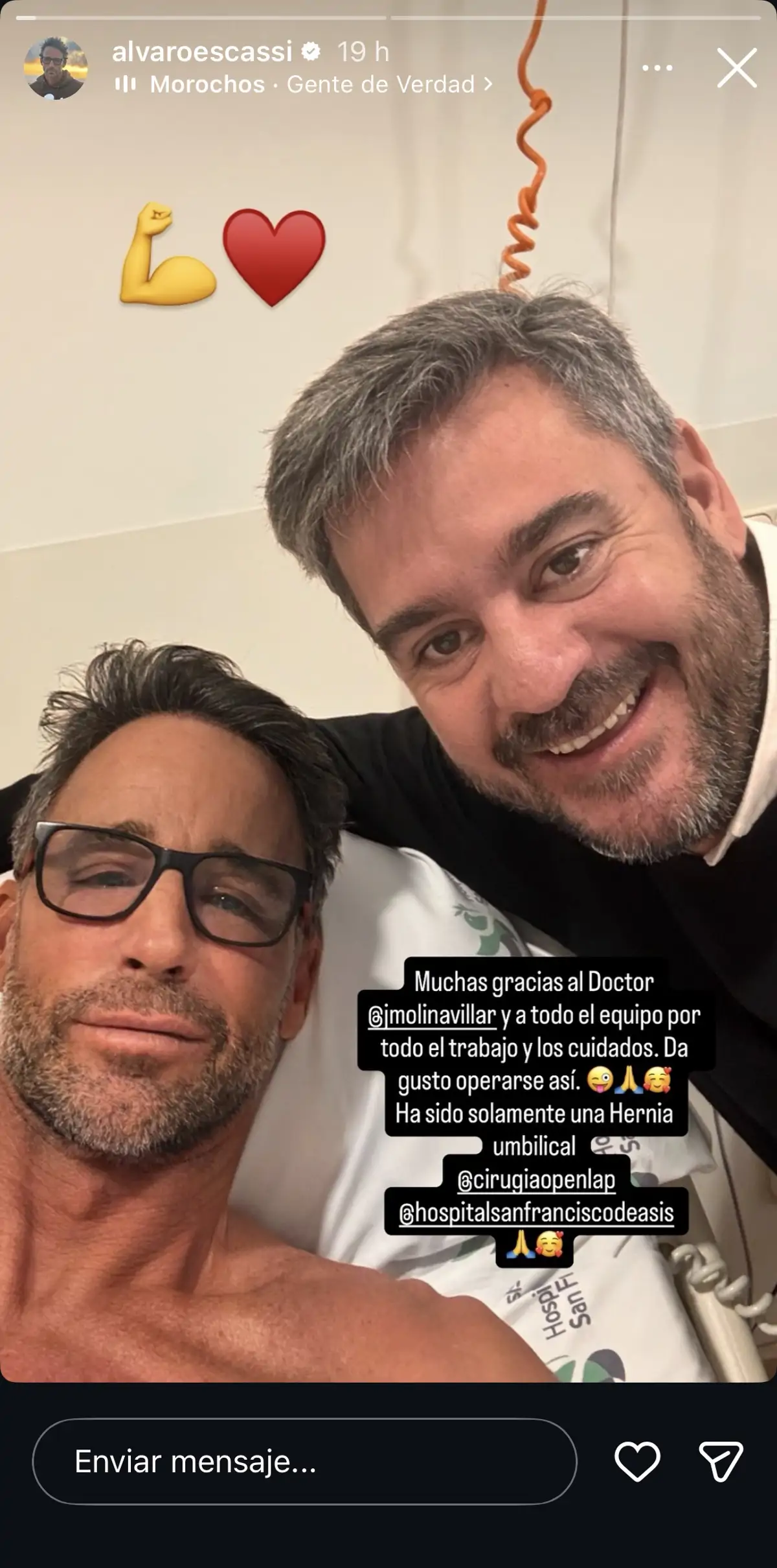 Álvaro Muñoz Escassi actualiza su estado de salud tras su última operación: “Es molesto”
