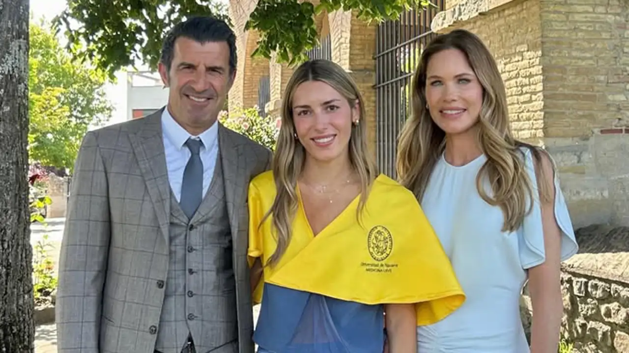 Luis Figo y Helen Svedin, padres orgullosos en la graduación de su hija ...
